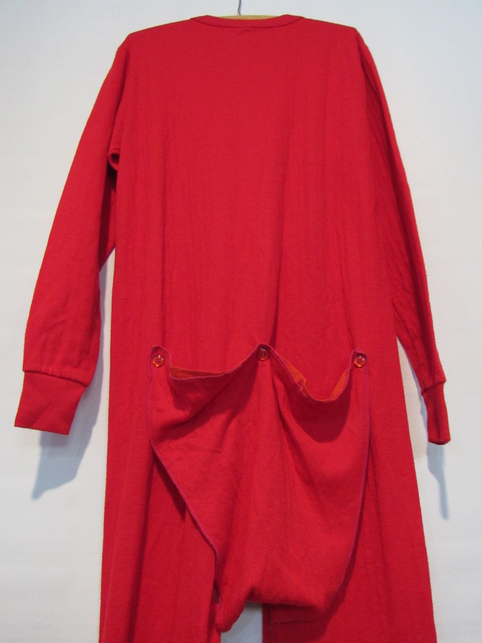 Red Mens Onesie Pajamas XL Button Rear-end : Wintershins | Etsy