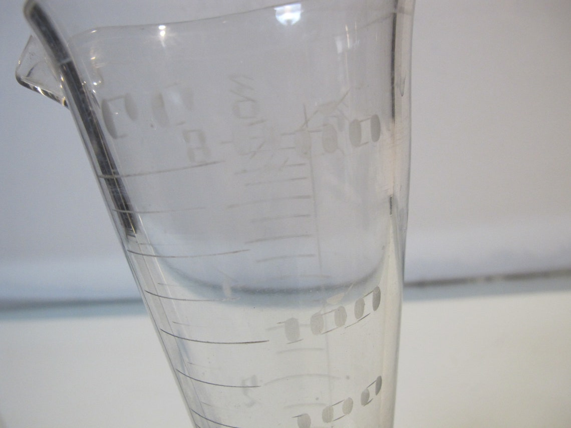 Etched Antique Glass Beaker Apothecary Dispenser Laboratory | Etsy