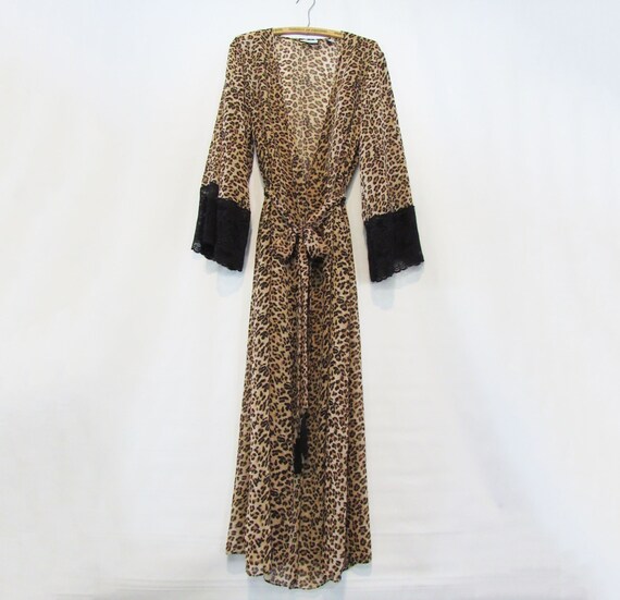 Sexy Leopard Robe Medium - Dramatic sheer robe! - Gem