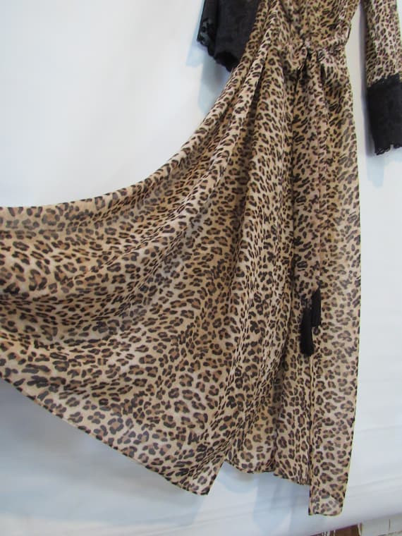 Sexy Leopard Robe Medium - Dramatic sheer robe! - Gem