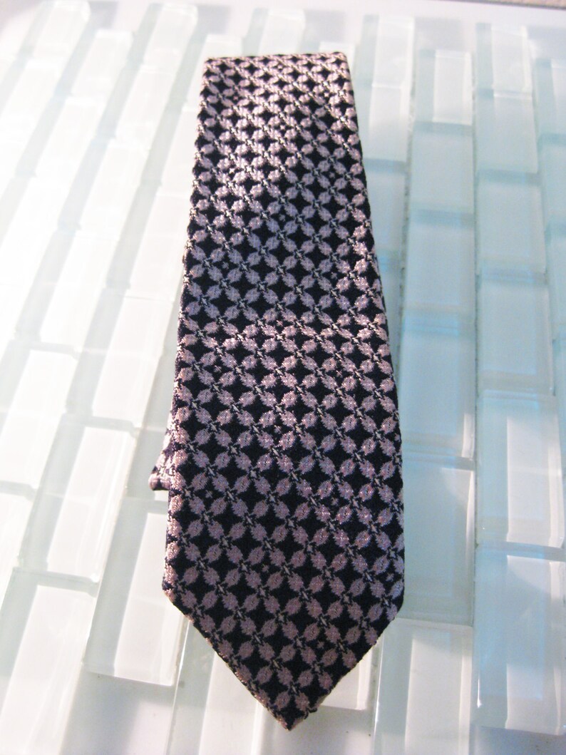 Black Silver Skinny Tie Pattern Necktie Mad Men - Etsy