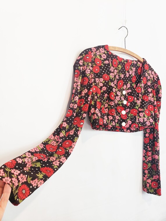 Pink floral cropped top - Gem