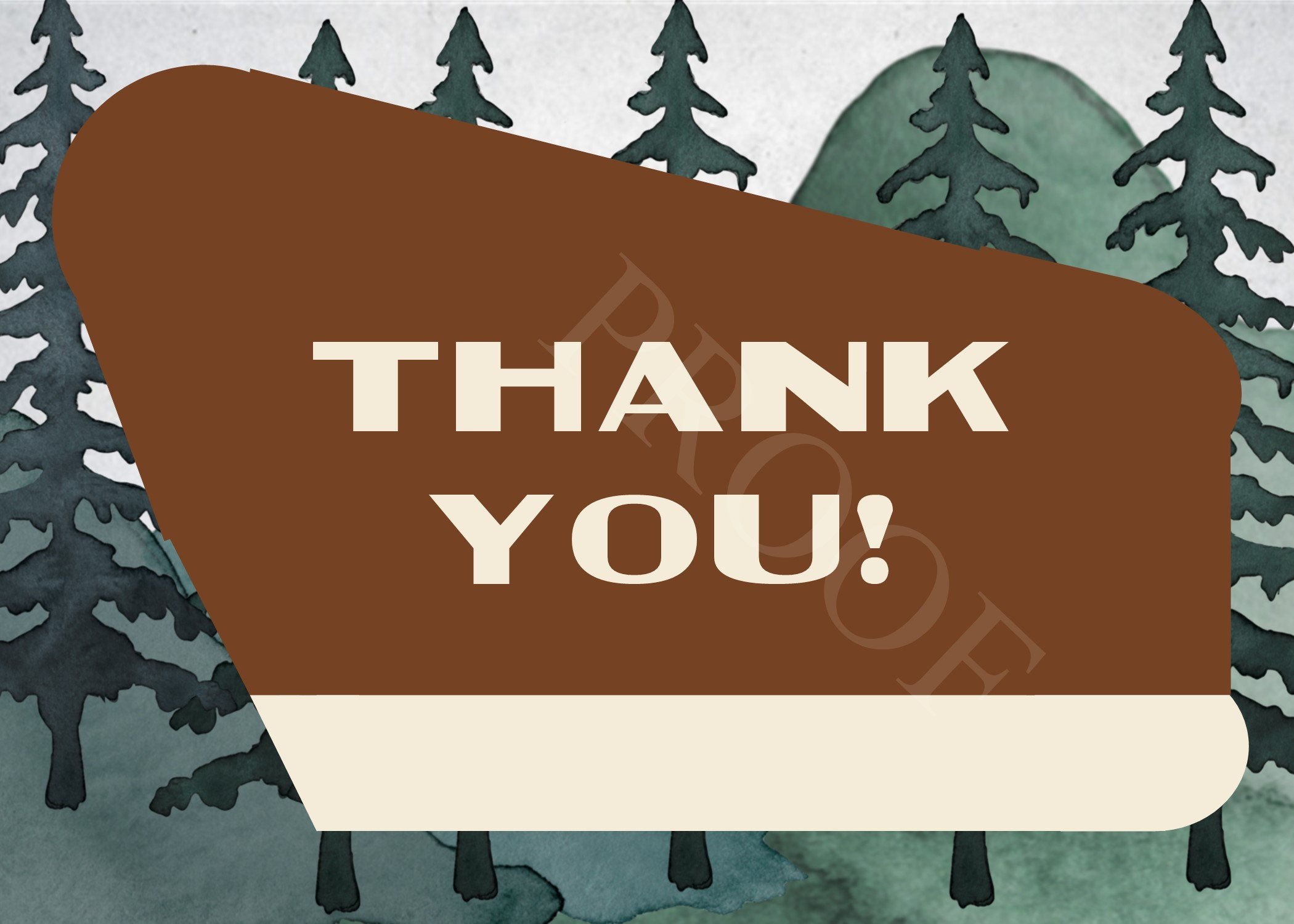 5x7 National Park Thank You FLAT Card PRINTABLE DIGITAL Files. National ...