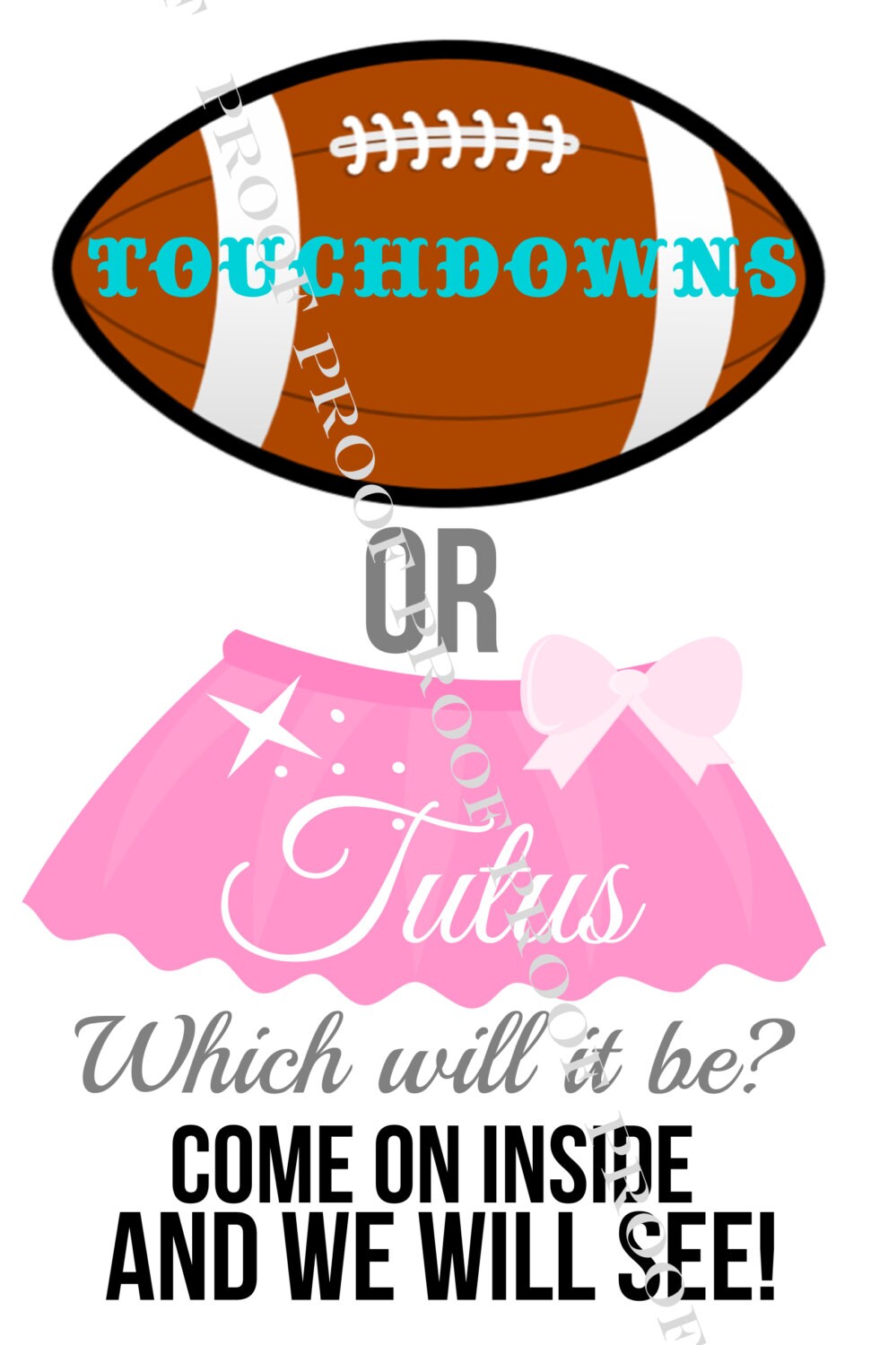 Touchdowns or Tutus welcome sign 11x17 INSTANT DIGITAL files | Etsy