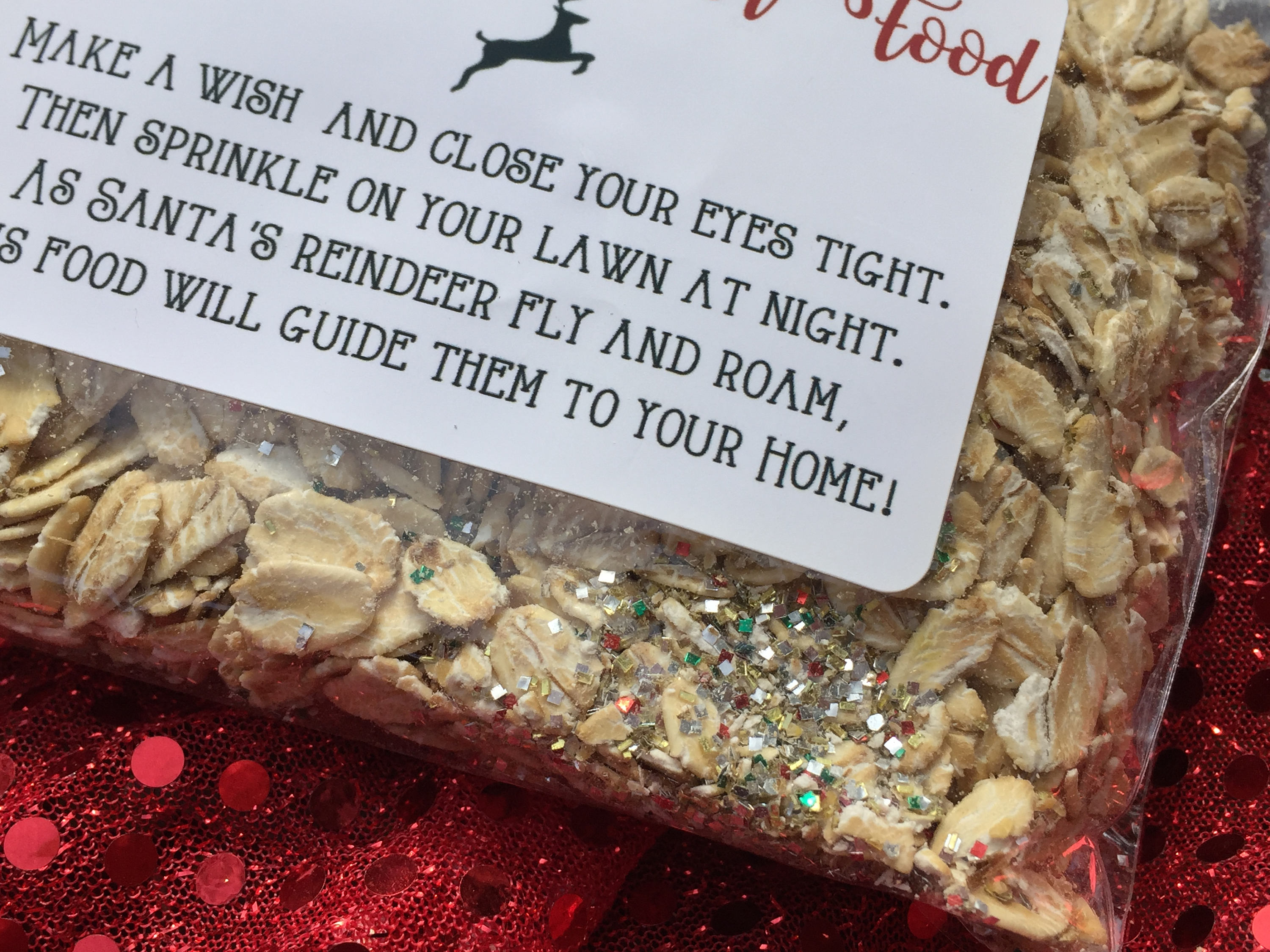 Magic Reindeer Food Bag- Santa, Elf, Christmas Eve, Oats, Oatmeal ...