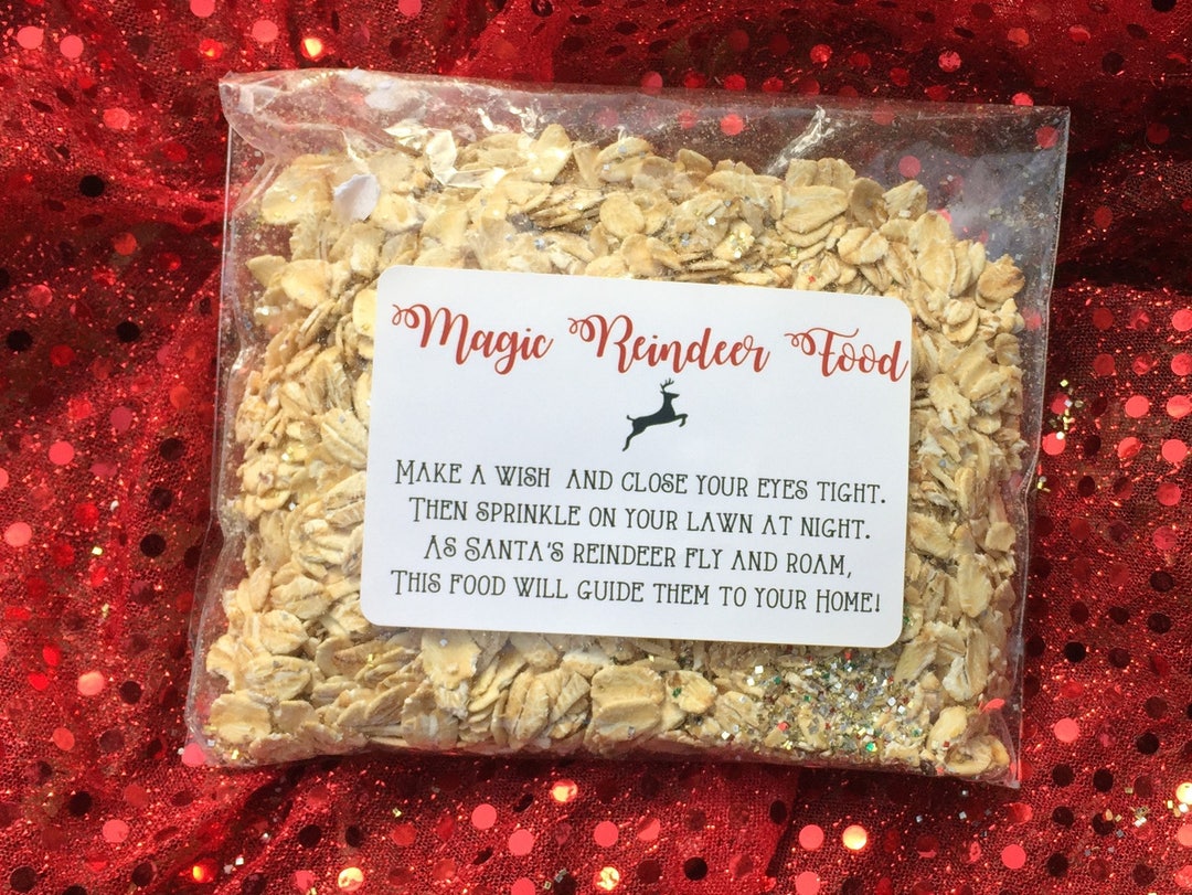 Magic Reindeer Food Bag- Santa, Elf, Christmas Eve, Oats, Oatmeal ...