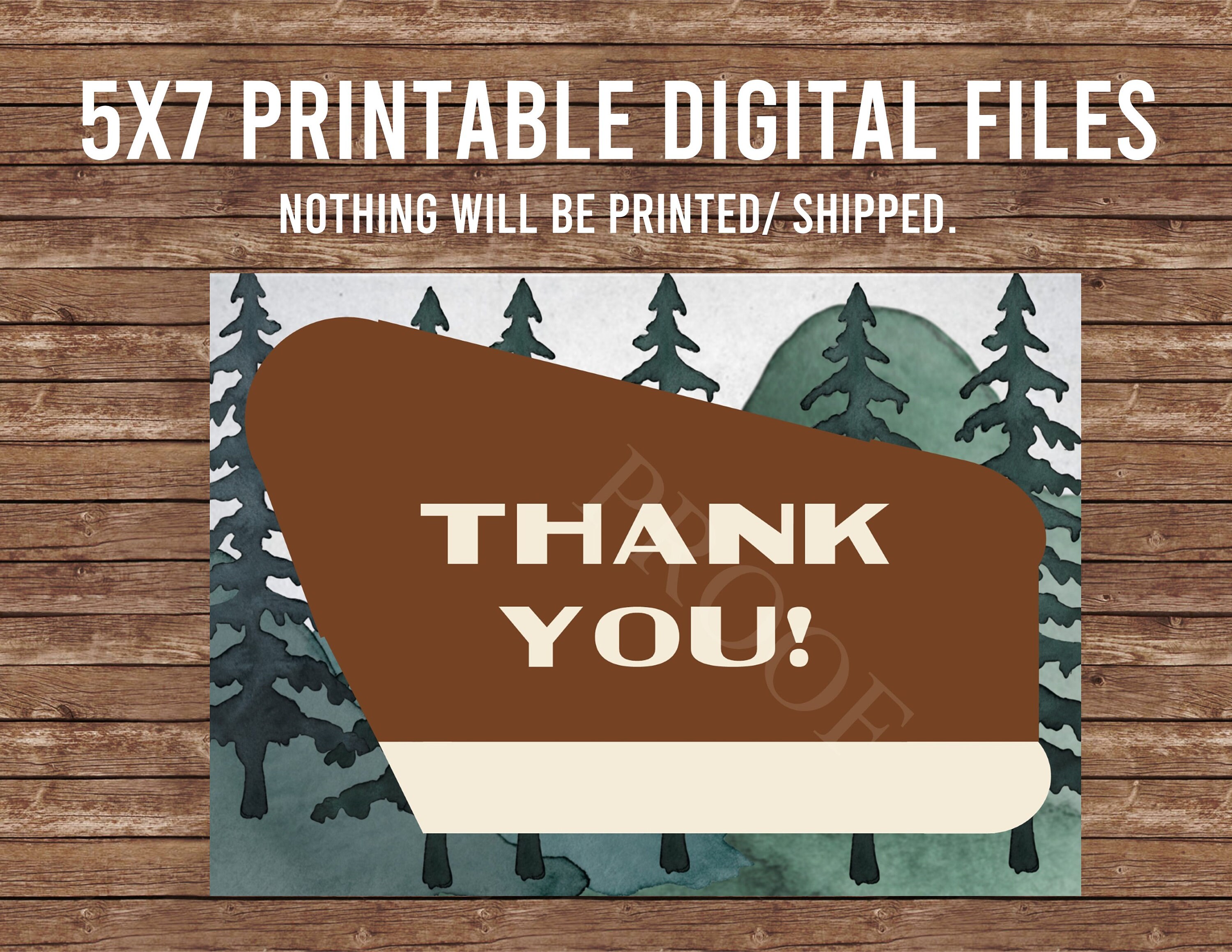 5x7 National Park Thank You FLAT Card PRINTABLE DIGITAL Files. National ...