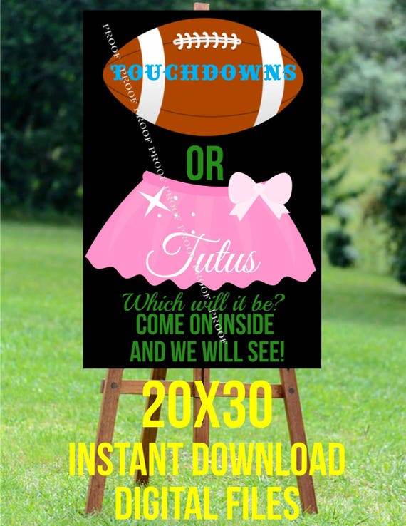 Touchdowns or Tutus 20X30 LARGE Format INSTANT DIGITAL Files | Etsy