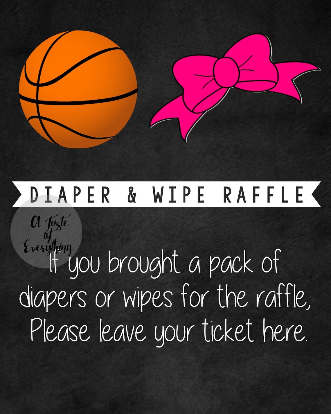 Diaper & Wipe Raffle Sign AND Tickets Printable Instant | Etsy
