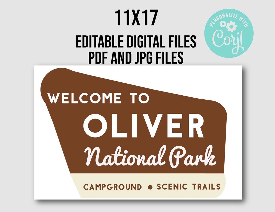 11x17 National Park Sign: Editable Woodland Theme (digital Download) - Etsy