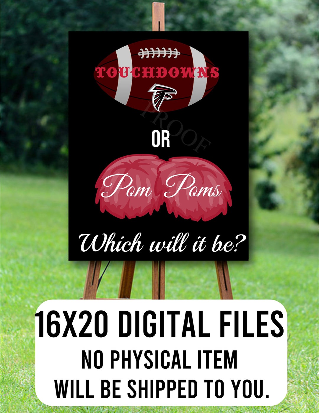 Touchdowns or Pom Poms Atlanta Falcons 16x20 INSTANT DIGITAL Files ...