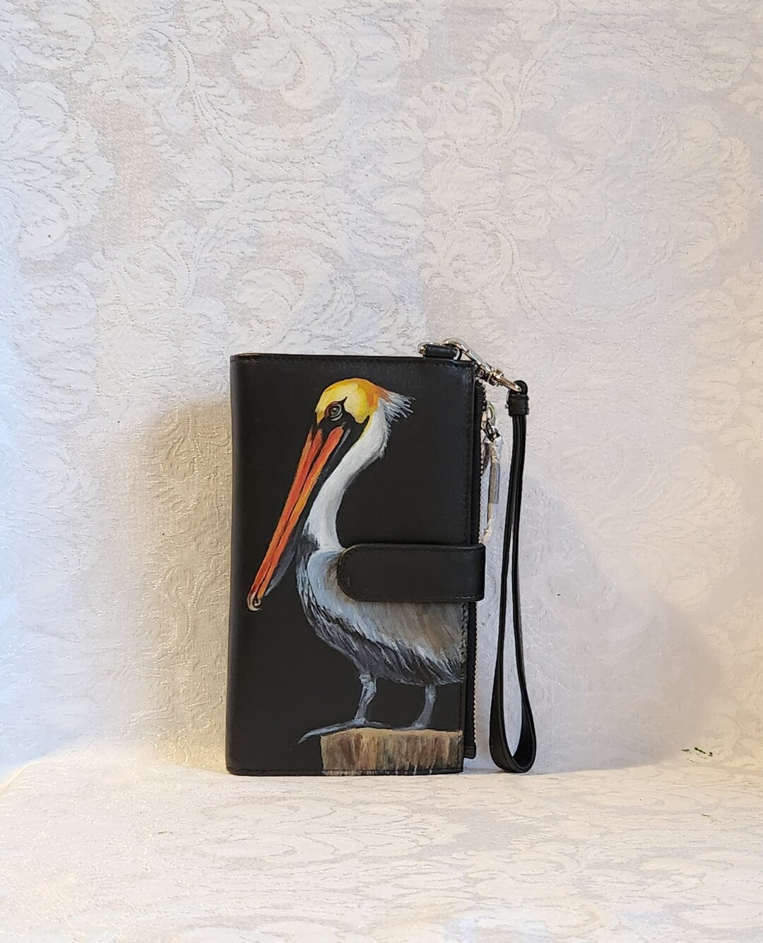 Custom Painted Leather Phone Wallet Wristlet With YOUR Pet's Portrait ...