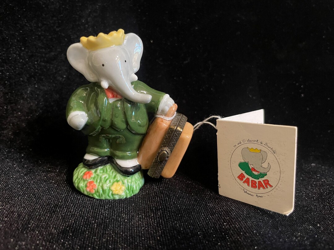 Babar the Elephant Ceramic Hinged Suitcase Trinket Box by Midwest ...