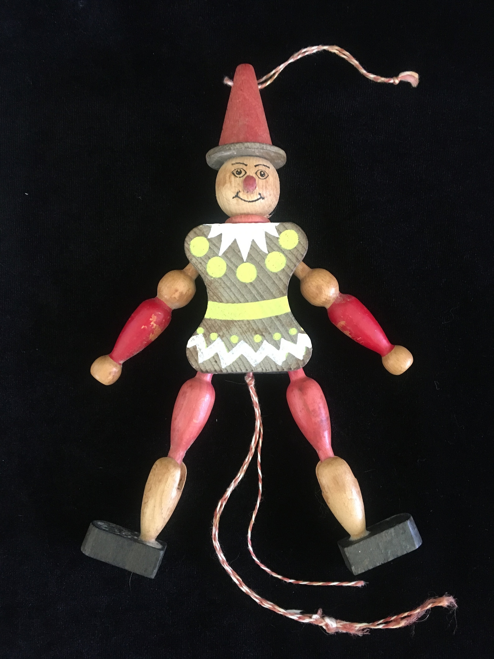 Austria Vintage Wooden Pull String Toy Dancing Clown | Etsy