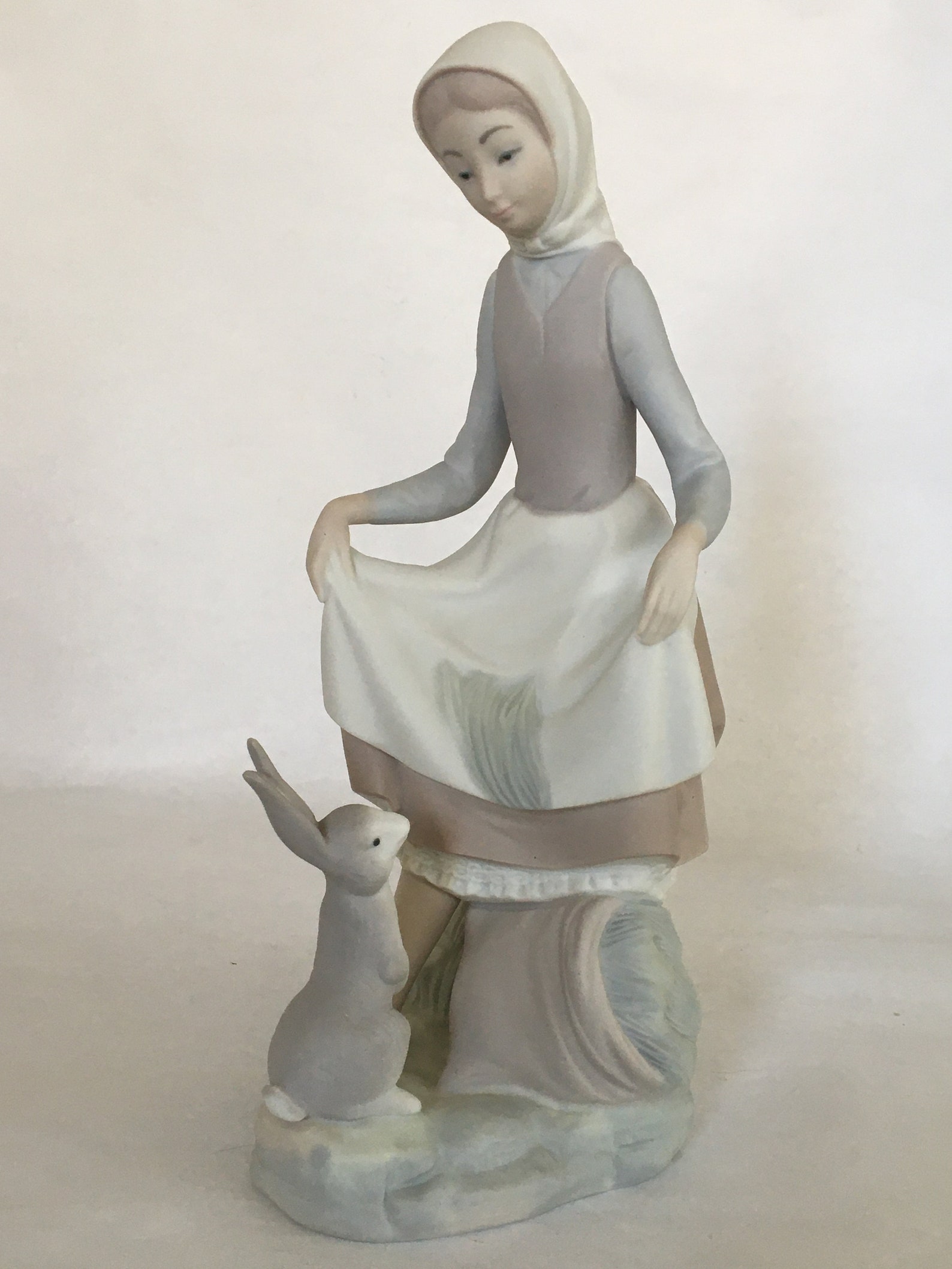 Lladro Girl Feeding a Bunny Rabbit Matte Figurine named | Etsy