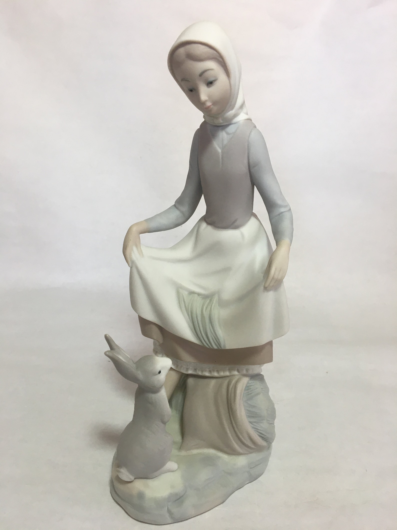 Lladro Girl Feeding a Bunny Rabbit Matte Figurine named | Etsy