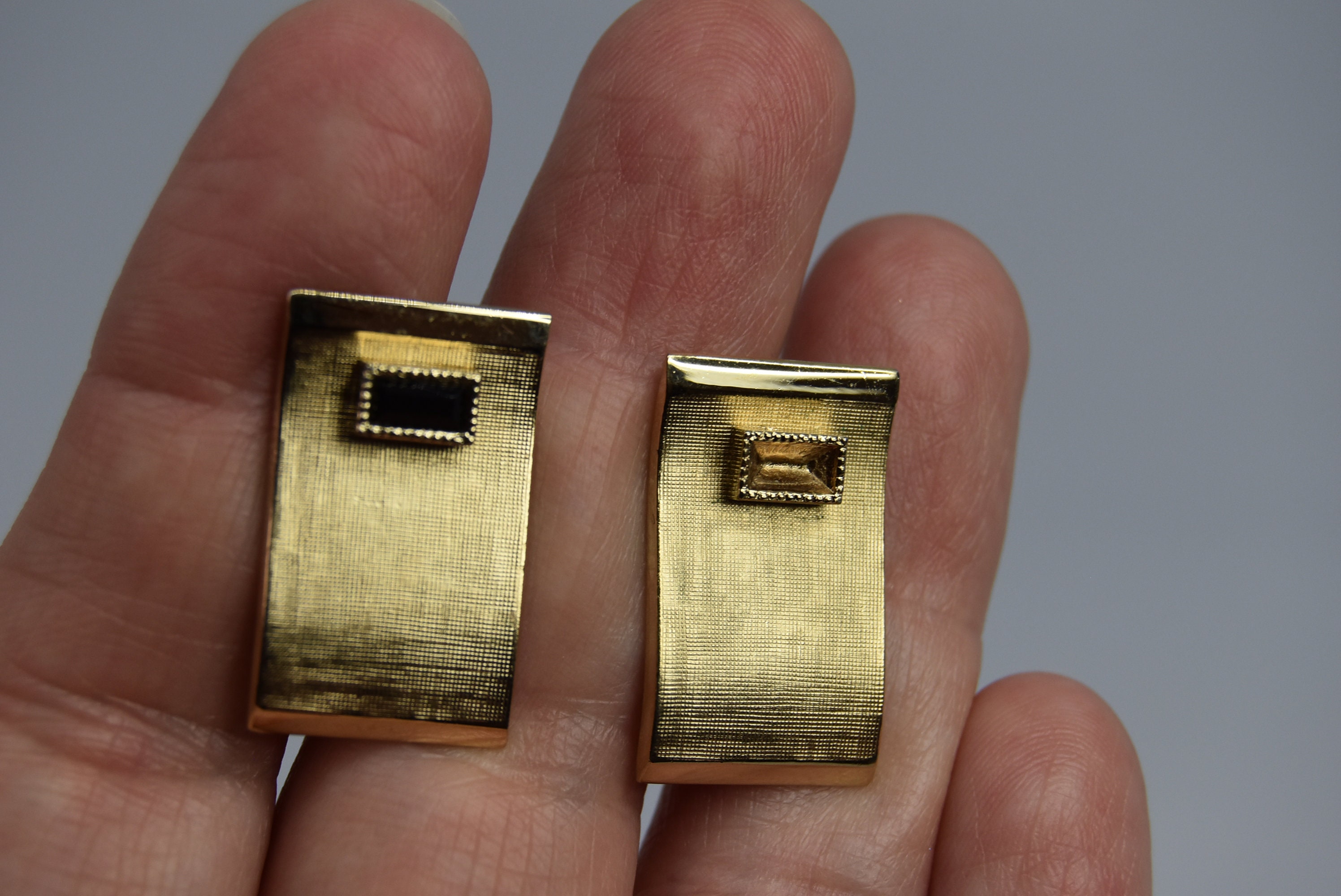 Vintage Swank Rectangle Cufflinks Gold Tone With Black Onyx Cufflinks ...