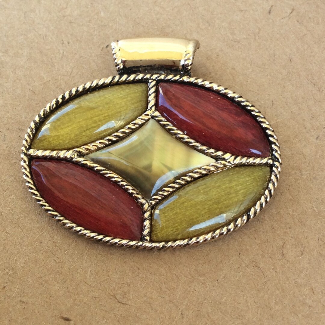 Bijoux cadeau vintage Monet collier Lucite pendentif Or ton - Etsy France