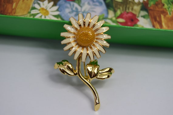 Joan Rivers Colorful enamel Flower pin set Interchang… - Gem