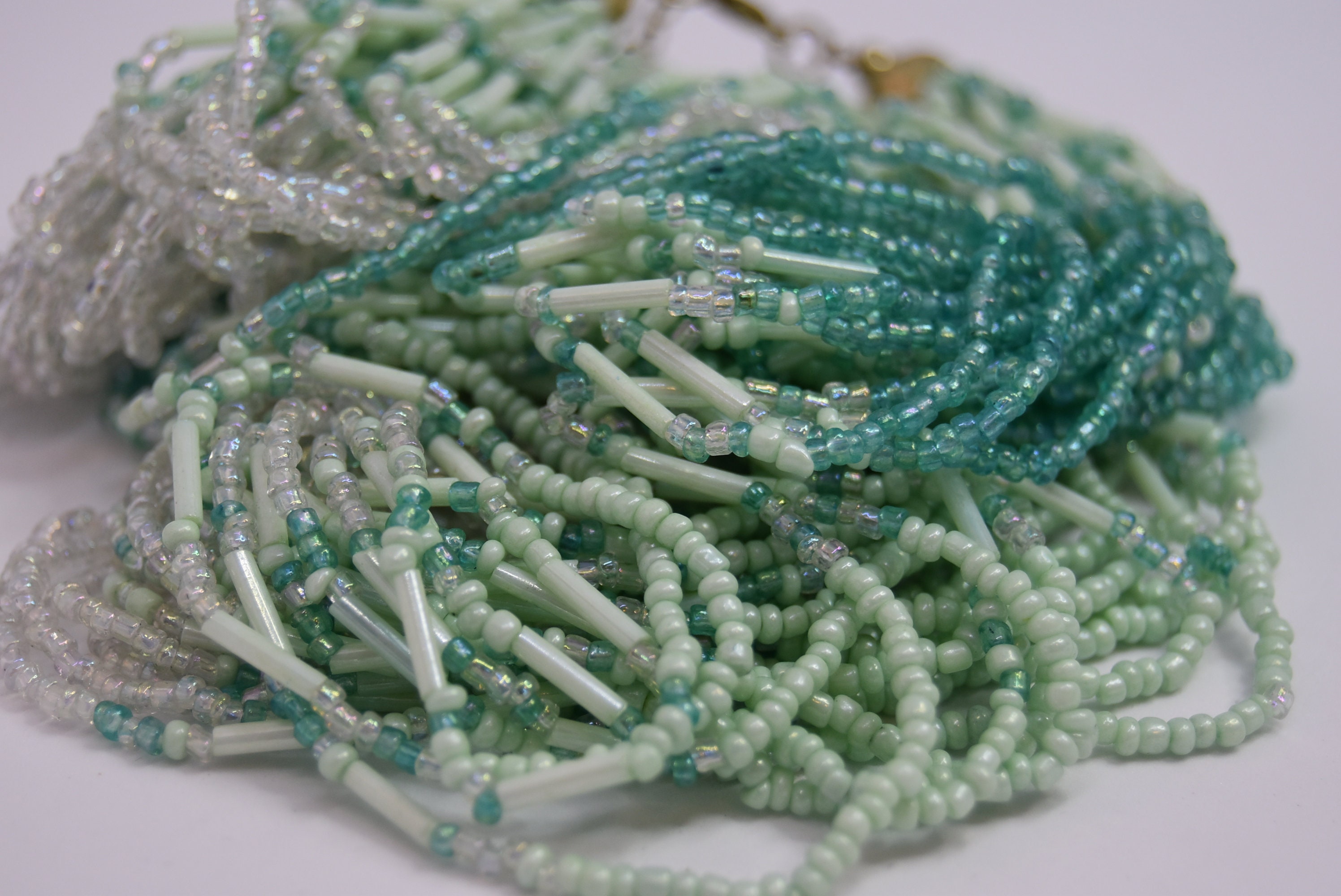 Multi Strand Seed Bead Necklace Multi color Necklace - Etsy