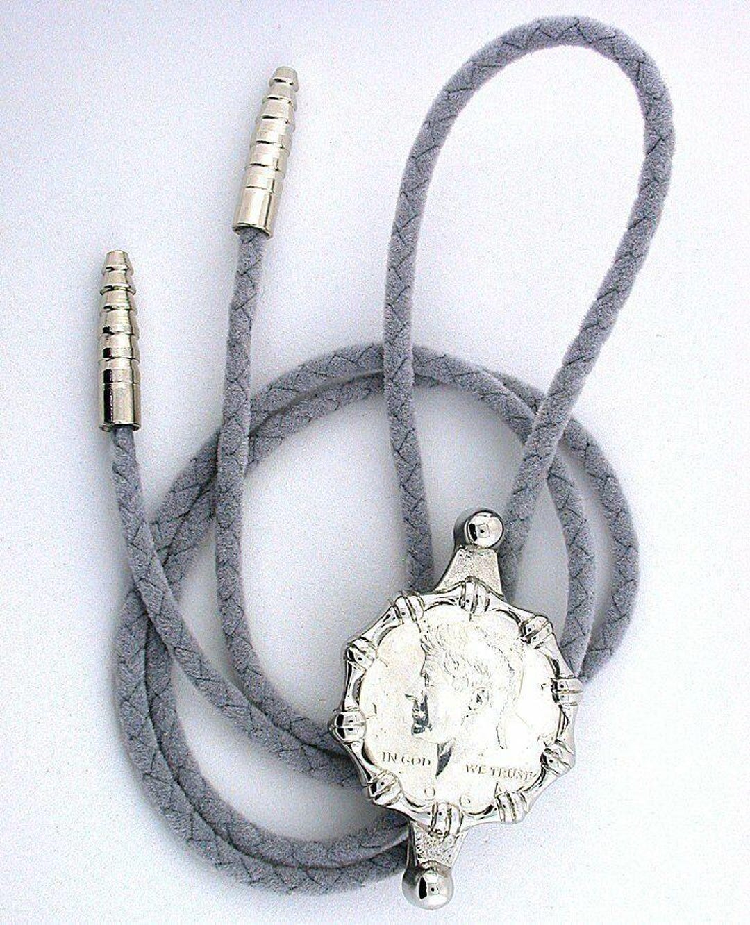 Vintage 1964 Jfk Kennedy Half Silver Dollar Silver Color Bolo Tie With ...