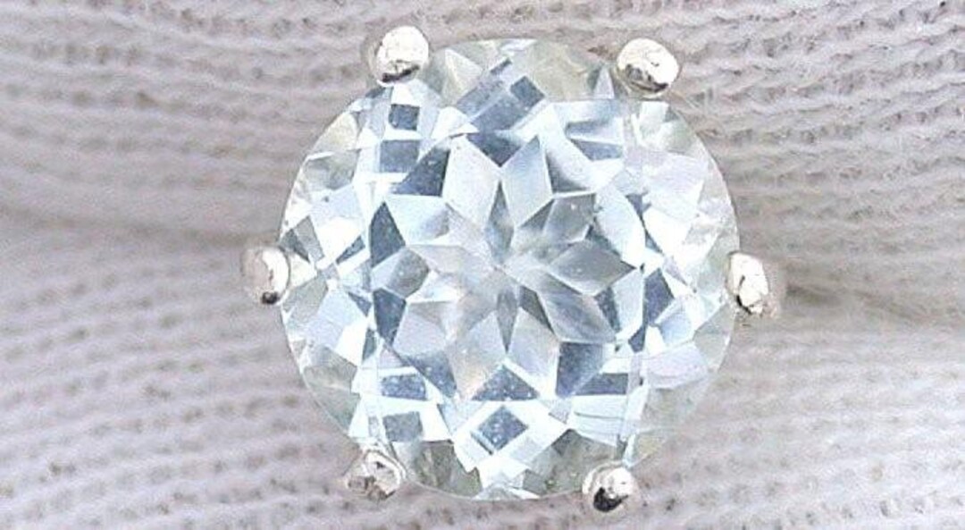 7mm Goshenite Beryl Round Gemstone Gem Stone Sterling Silver Tie Tack ...