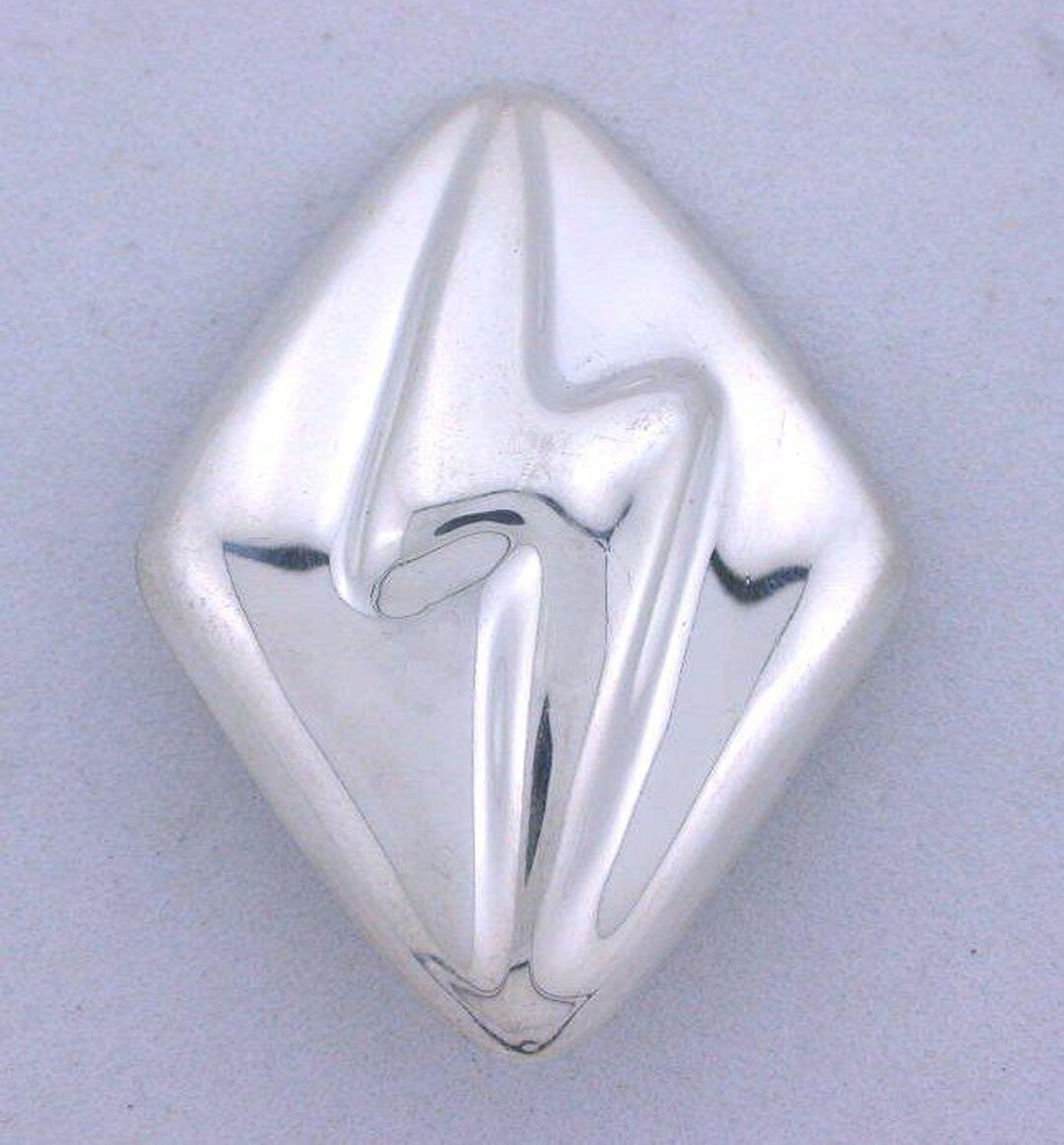 925 Pure Sterling Silver Triangle Lightning Bolt Brooch Brooche Pin ...