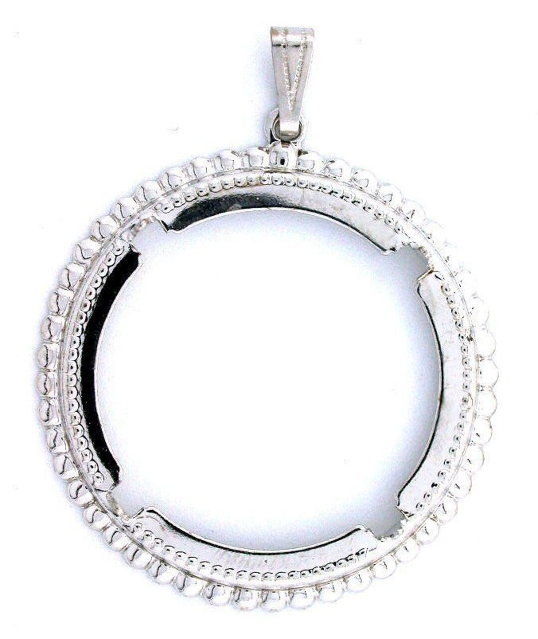 One Silver Plated Peace Morgan Eisenhower Dollar Coin Pendant Mounting ...