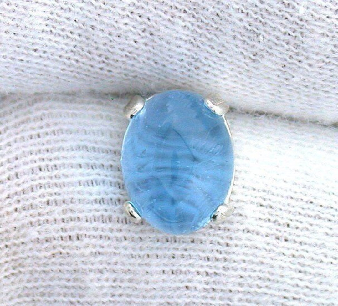 Sterling Silver Oval 10x8 Brazilian Sky Blue Topaz Cab Gemstone Gem Tie ...
