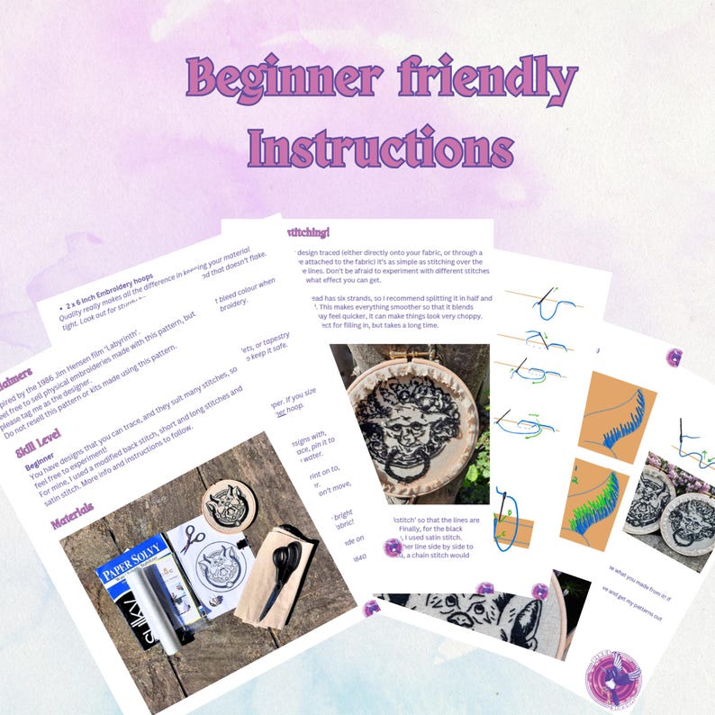 Labyrinth Door Knockers Hand Embroidery Pattern – 2 Designs (PDF ...