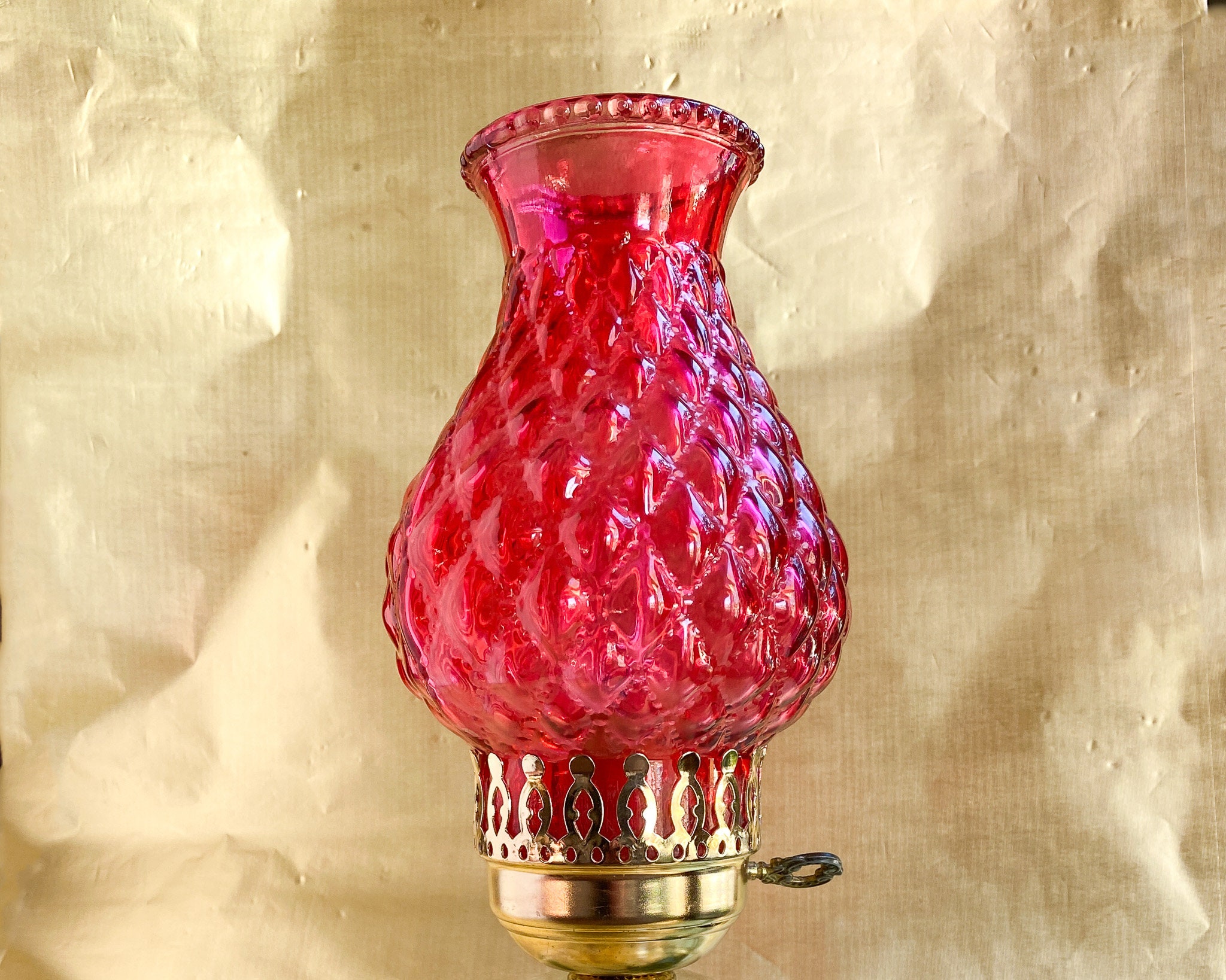 Resin Rose Globe Ruby Hurricane Lamp - Etsy