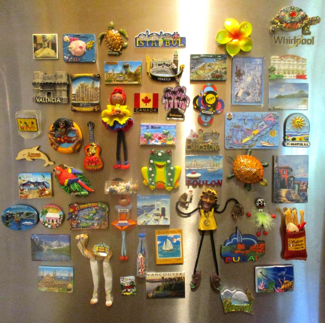 Vintage Souvenir Refrigerator Magnet Collection: Spain, Italy, Dubai ...