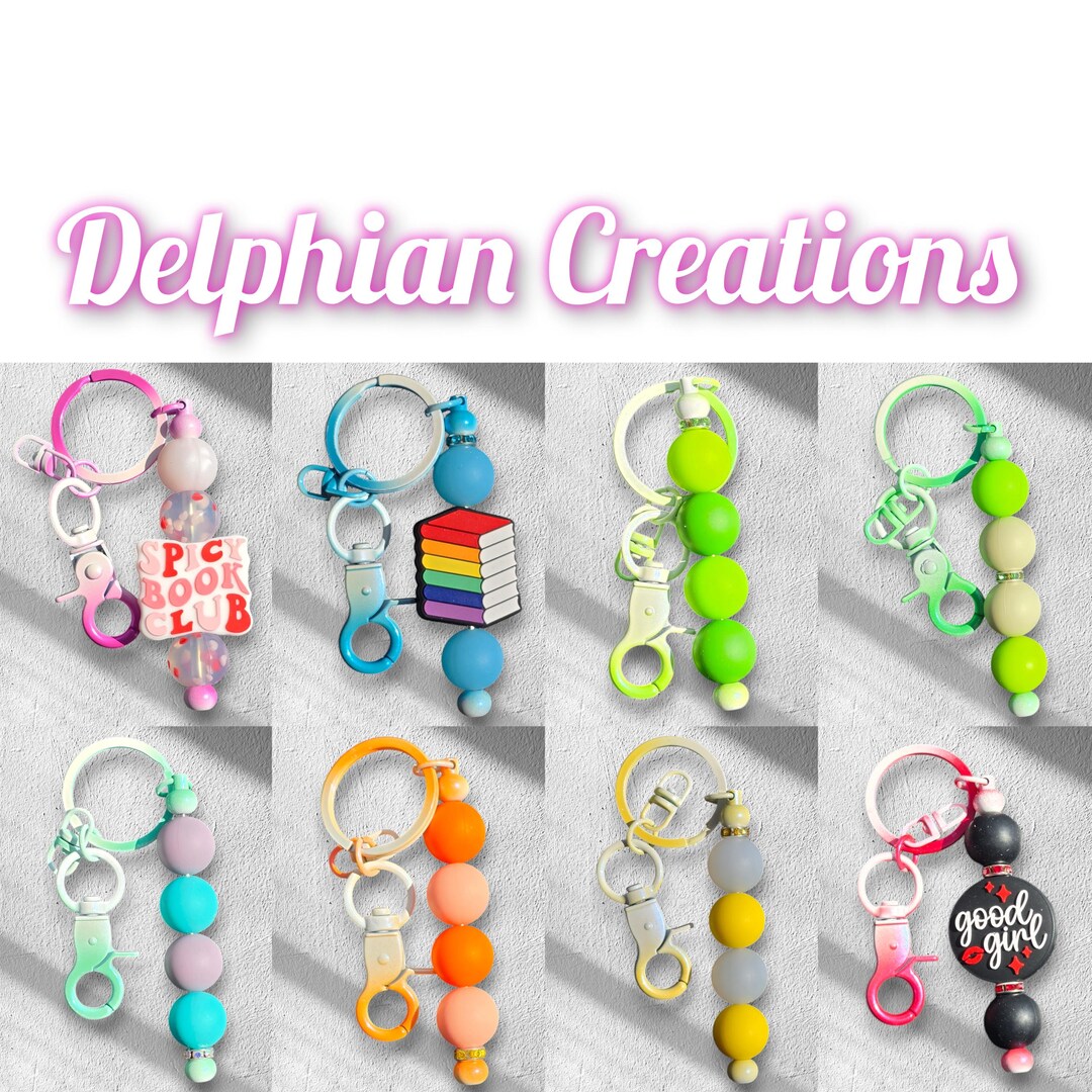 Beaded Metal Keychain - Etsy