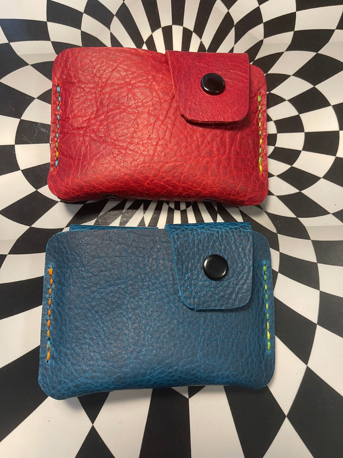 Two Snaps and a Twist Buffalo Bison Leather Handmade Wallet - Etsy