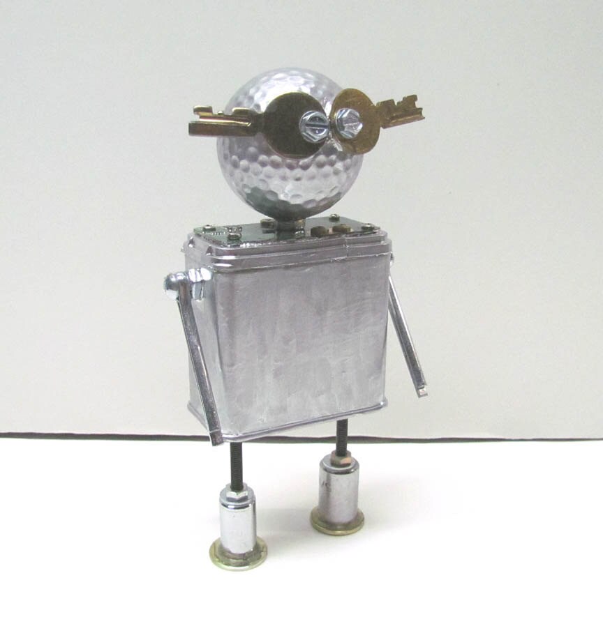 Found Objects Robot Sculpture / Assemblage Robot Figurine One of a Kind ...