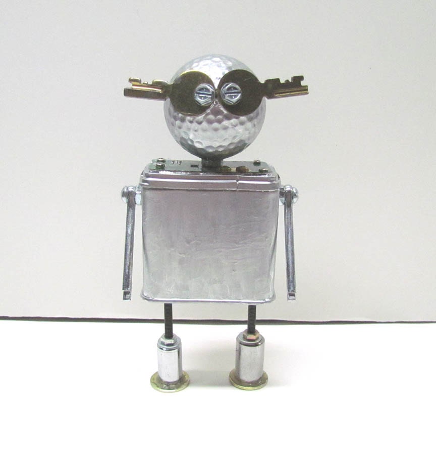 Found Objects Robot Sculpture / Assemblage Robot Figurine One of a Kind ...
