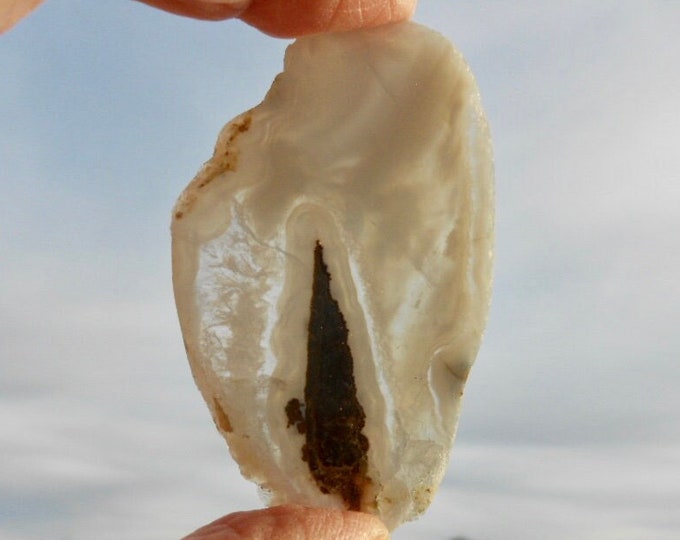 RARE AGATE From ANTARCTICA With Moss Agate63 Mm X 38 X 3 Mm15.8 Grams ...