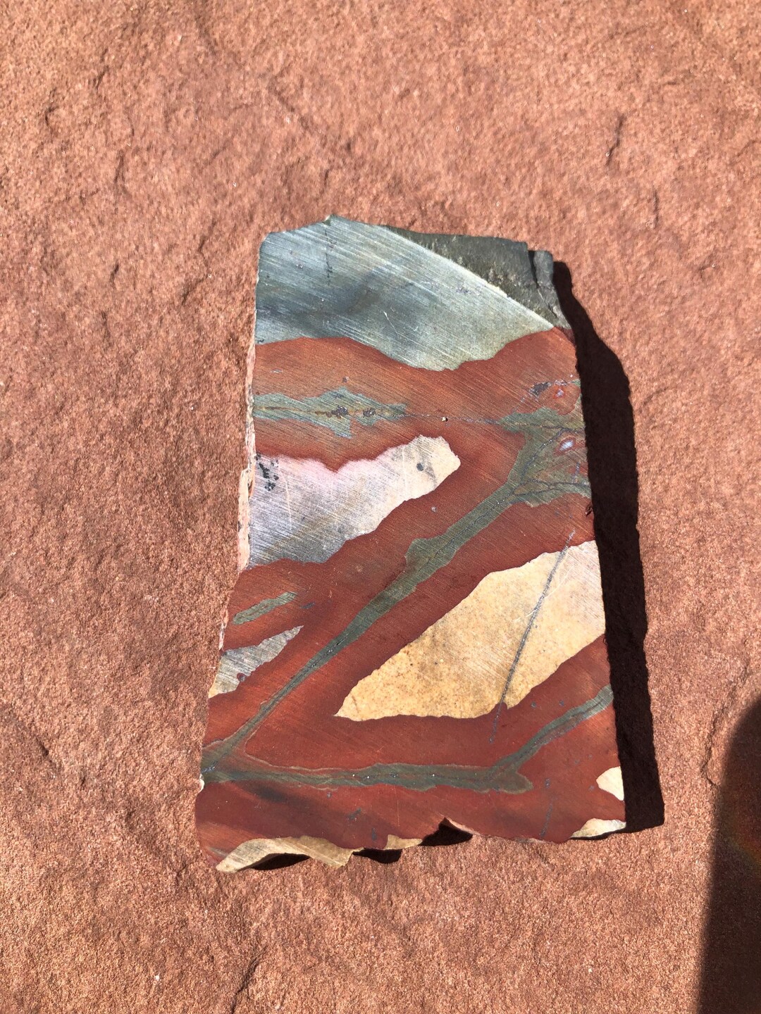 INDIAN BLANKET Jasper*utah*slab or Slice*63 Mm X 41 X 4.5 Mm*159 Carats ...