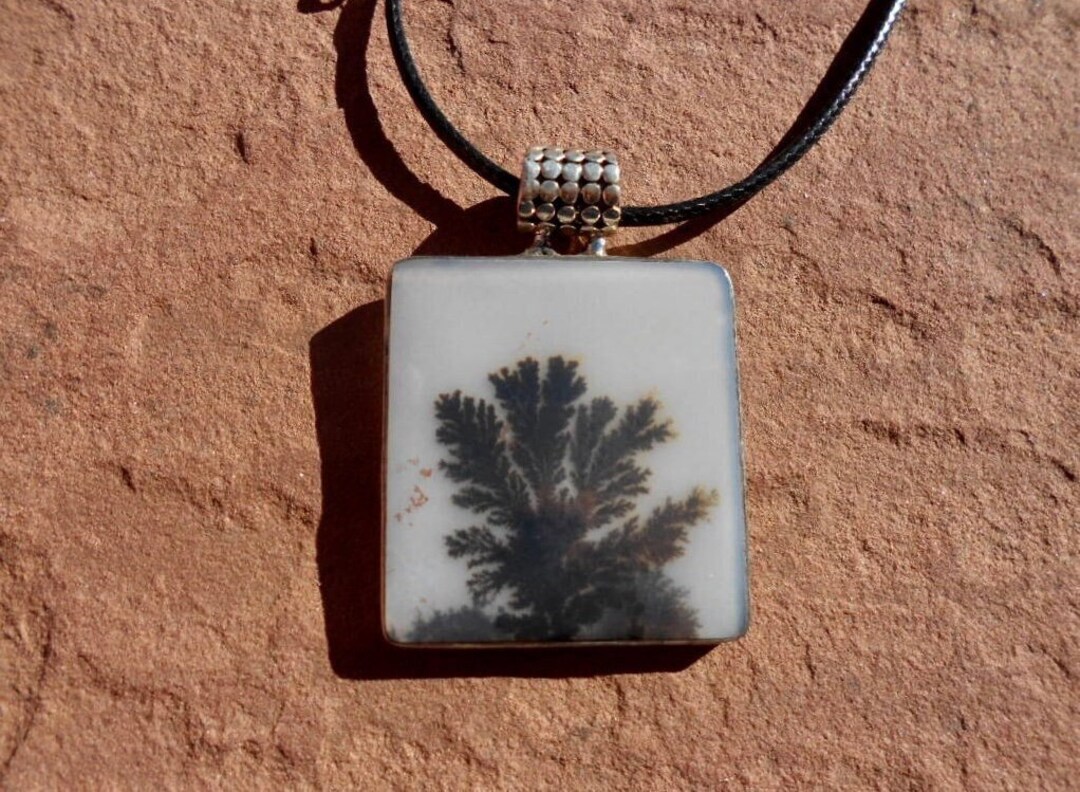 Exceptional DENDRITIC AGATE Pendant*sterling Silver*1 1/3 Inch X 1 1/8 ...
