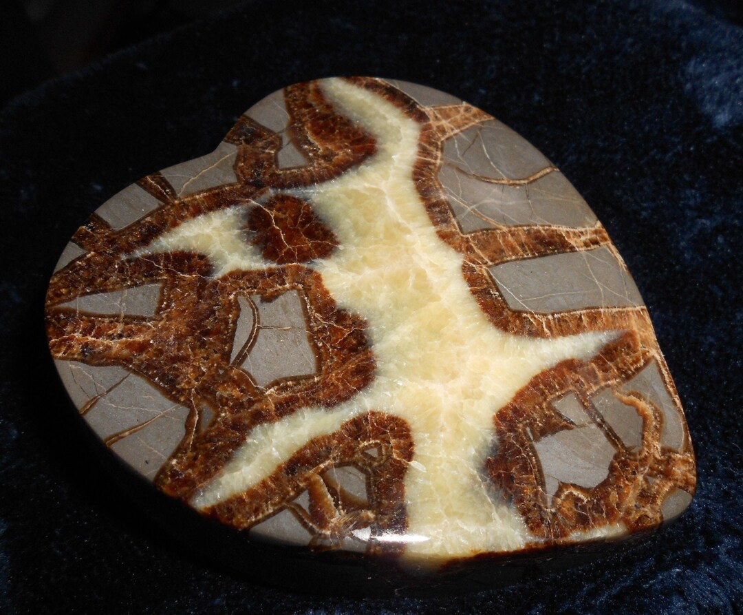 SEPTARIAN CONCRETION Heartutahyellow Calcite4 Inch X 3 5/8 X 1 1/4567 ...