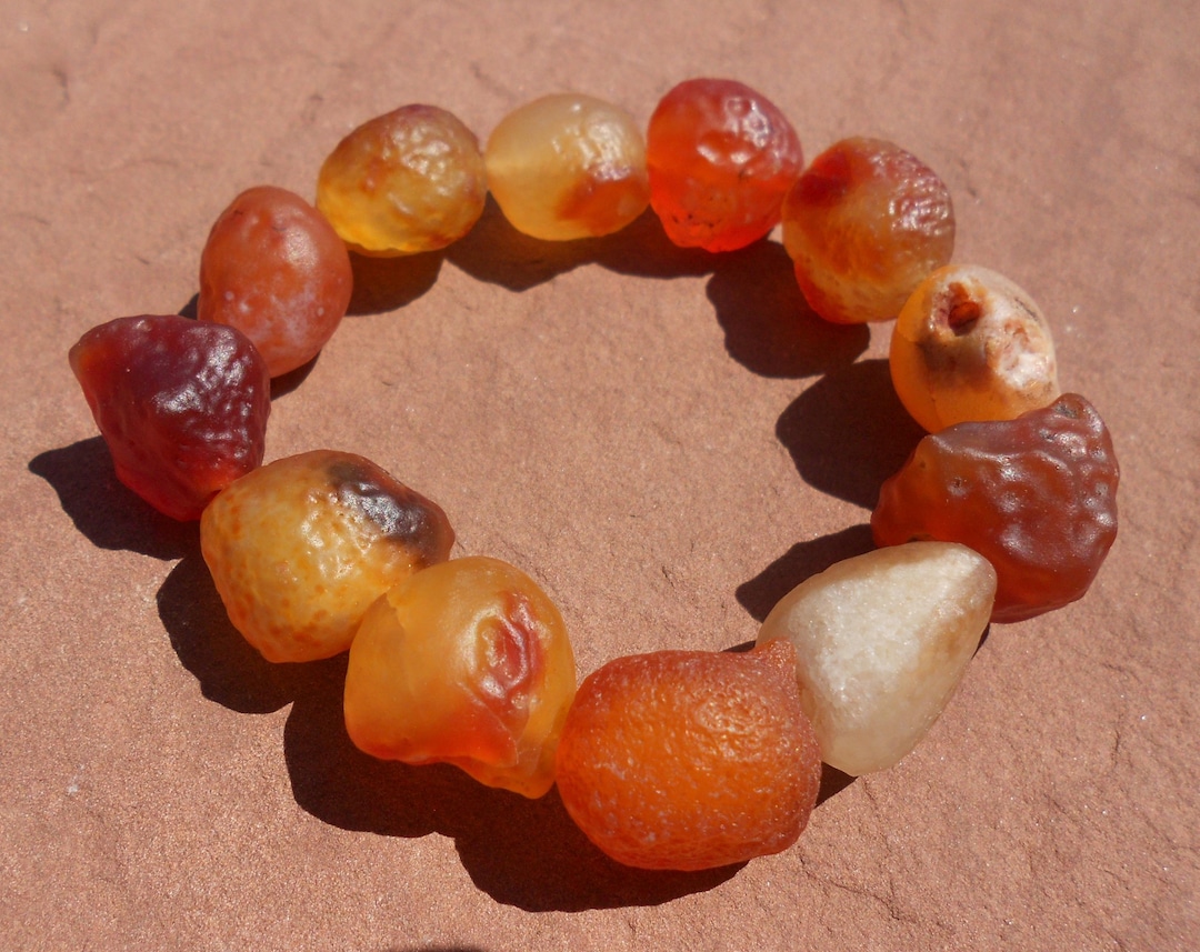 Carnelian Gobi Desert Agate Bracelet: Mongolia, Fits 7-9 Inch Wrist - Etsy
