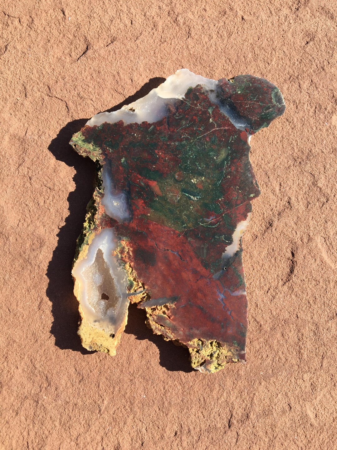 Rare BLOODSTONE Slice With DRUZY Quartz Cavityoregonaka Heliotrope113 ...