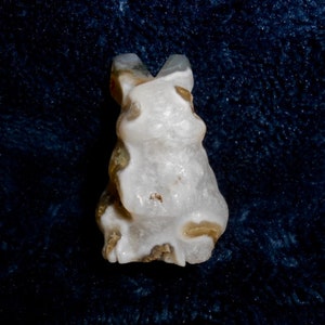 MOSS AGATE Easter RABBIT Carving 40 Mm or 1 5/8 Inch Tall X 1 1/4 Inch ...