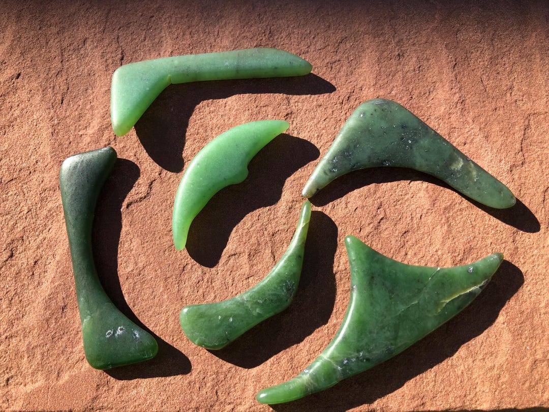 BIG SUR, California Nephrite JADE Collection of Six49.8 Grams1.76 ...