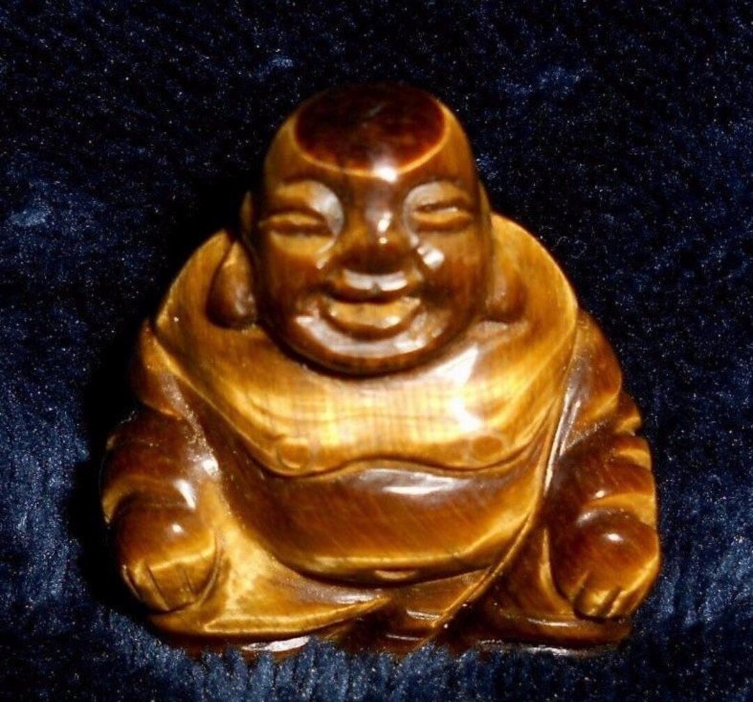 Carved TIGER EYE BUDDHA Ho Tai*hotei or Pu-tai Buddha*38 Mm X 38 X 22 ...
