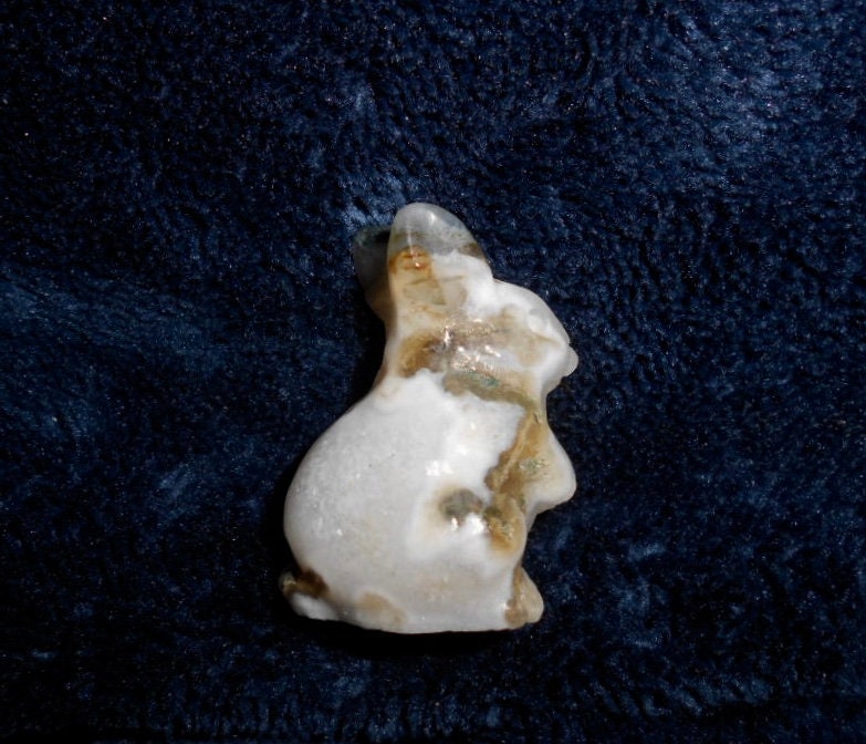 Rare MOSS AGATE RABBIT Carving*year of the Rabbit*40 Mm or 1 5/8 Inch ...