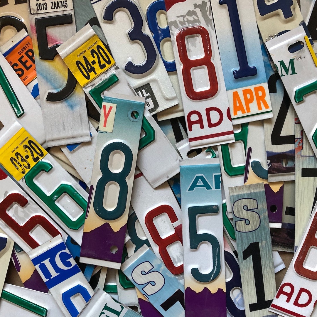 Rustic License Plate Numbers: Upcycled Metal Craft Letters, Car Theme ...