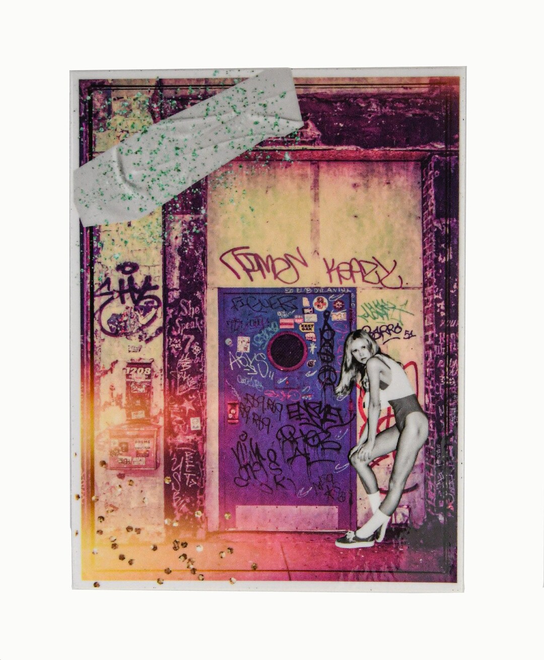 Graffiti Girl Brooklyn Vinyl Sticker, Collage Art (3x4") - Etsy