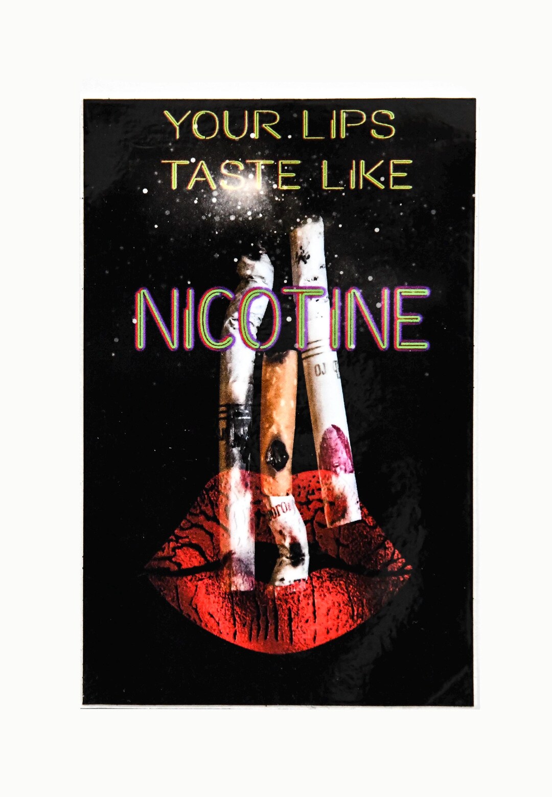 Taste Like Nicotine Sticker, Vinyl Sticker, Collage Art, Photography ...