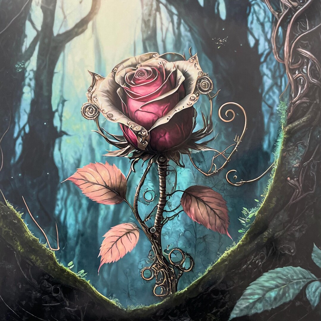 Gothic Steampunk Rose #2, Wall Art, AI Art, Digital Prints - Etsy
